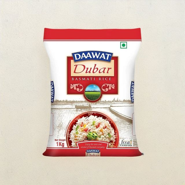 Daawat Dubar Basmati Rice (Long Grain) 1 kg - Buy online at ₹147 near me