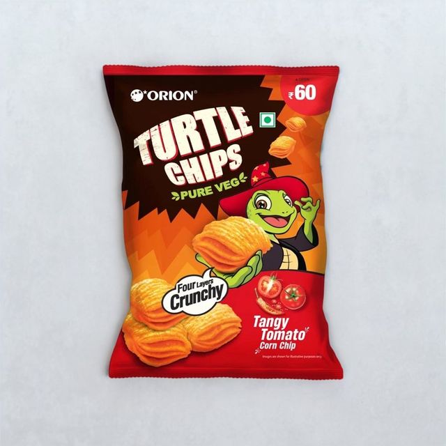 Orion Turtle Chips - Tangy Tomato Korean corn chips - Buy online at ₹59 ...
