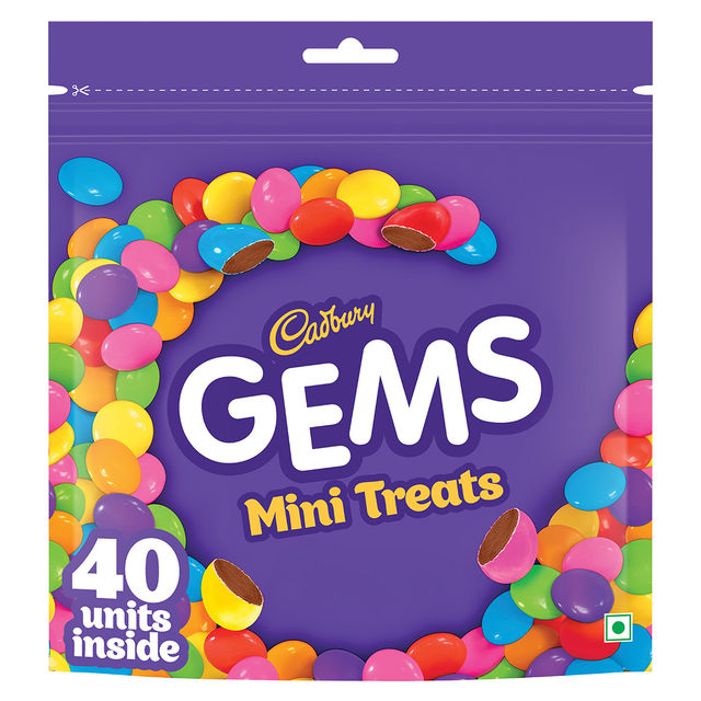 Cadbury Gems Chocolate Home Treats Pack 126.4 g - Buy online at ₹88 near me