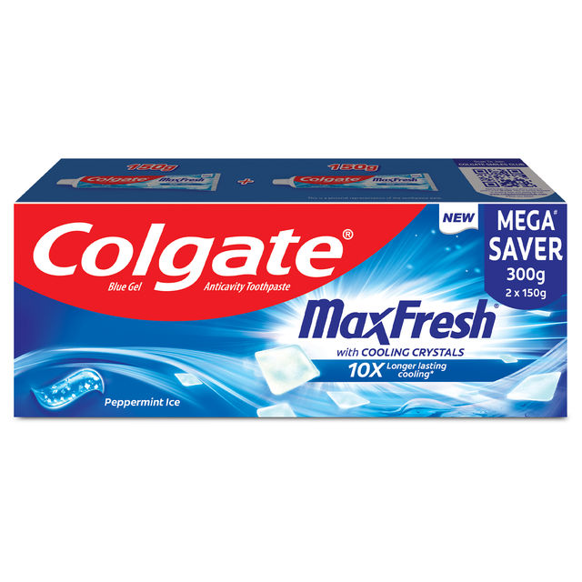 Colgate MaxFresh Toothpaste, Blue Gel Paste with Menthol for Super ...