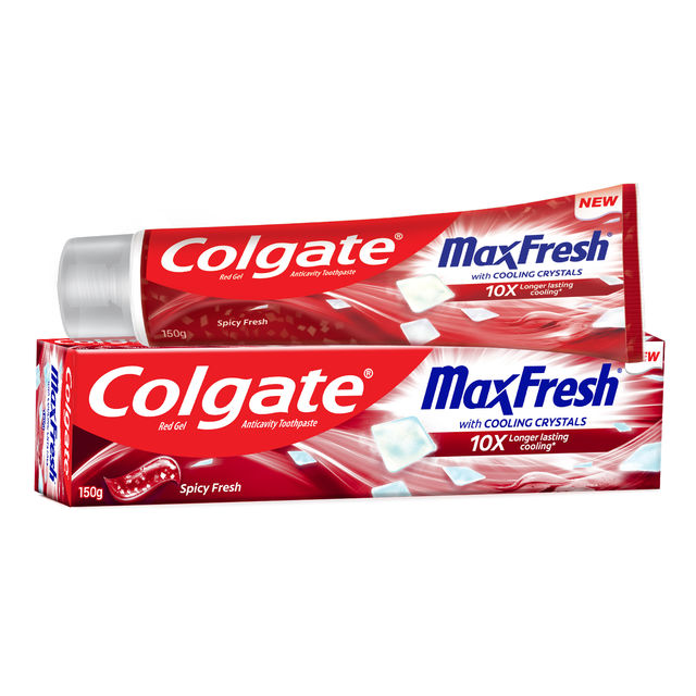 Colgate MaxFresh Toothpaste, Red Gel Paste with Menthol for Super Fresh ...