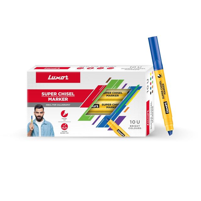Luxor Super Chisel Marker - Assorted Colors - (Pack Of 10) 1 Pack (10 ...