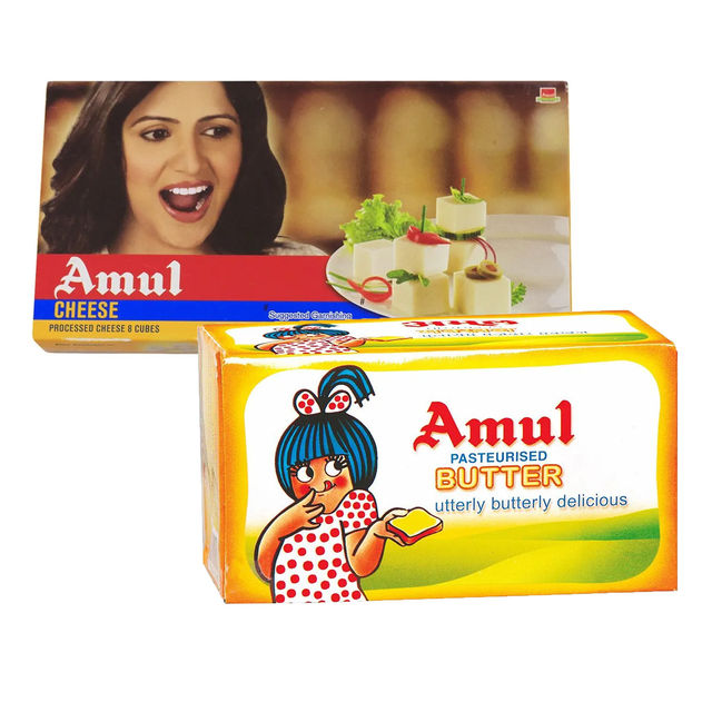 Amul Processed Cheese Cubes(200gms) & Amul Butter - Pasteurised(500gms ...