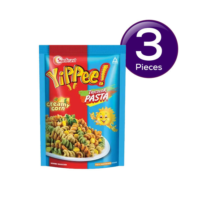 Sunfeast Yippee Tricolor Pasta - Creamy Corn 65 gms Combo 65 g X 3 ...