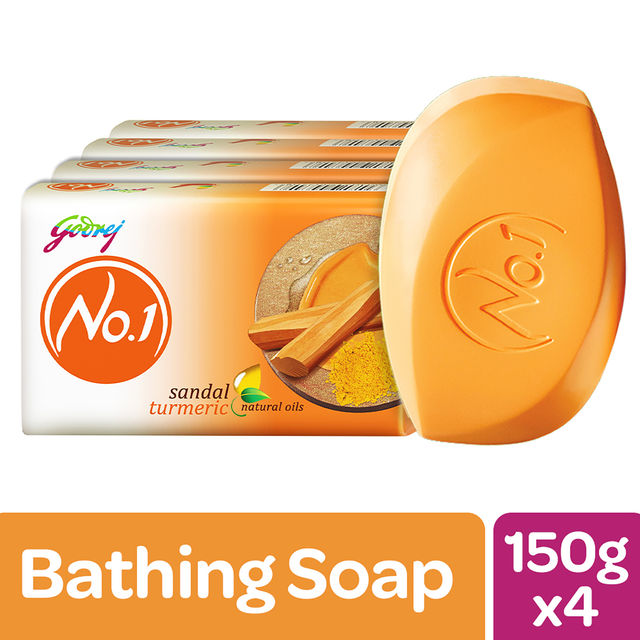 Godrej No.1 Bath Soap – Sandal & Turmeric 4 x 150 g - Buy online at ...