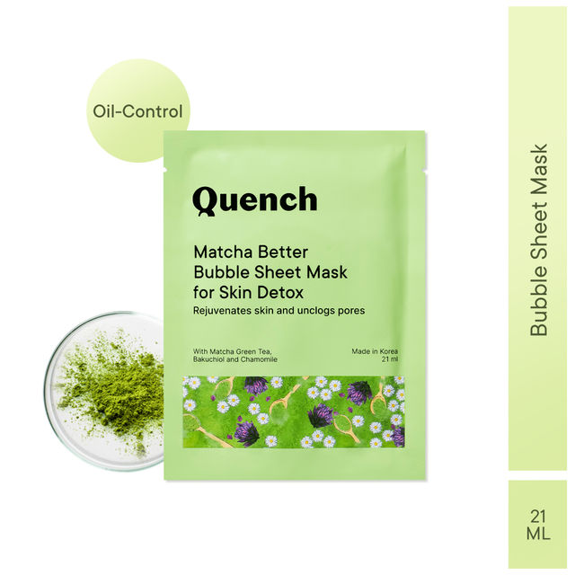 Quench Matcha Better Bubble Face Sheet Mask 21 ml - Buy online at ₹99 ...