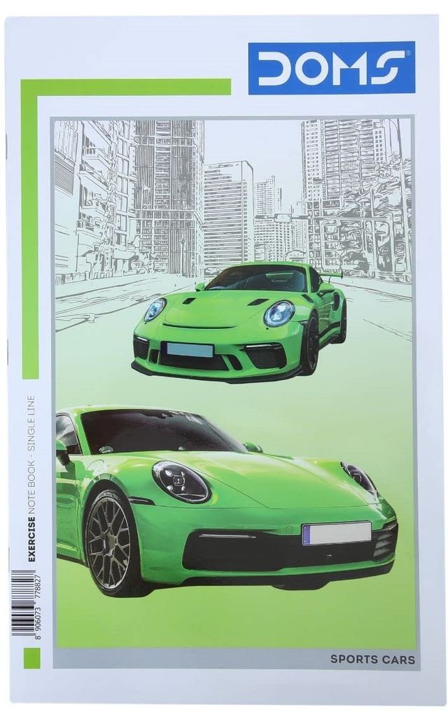 Doms Single Line (Sports Car Series) Note Book - 33 cm x 21 cm 1 Piece ...