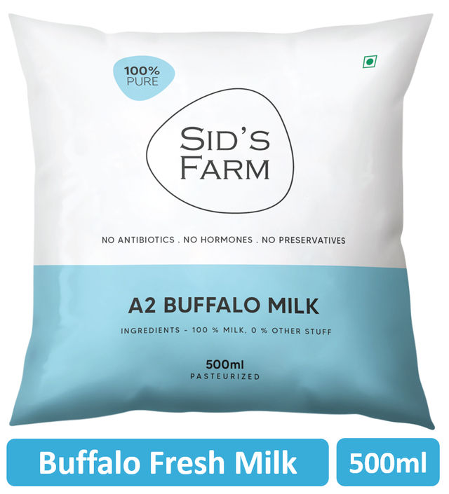 Sid's Farm A2 Buffalo Fresh Milk (Pouch) 500 ml - Buy online at ₹51 near me