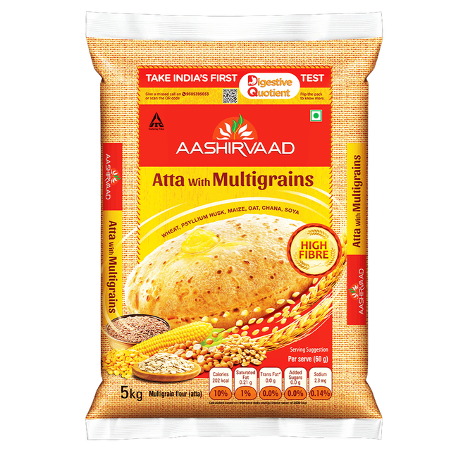 Aashirvaad Atta with Multigrains | High Fibre & High Protein Multigrain ...
