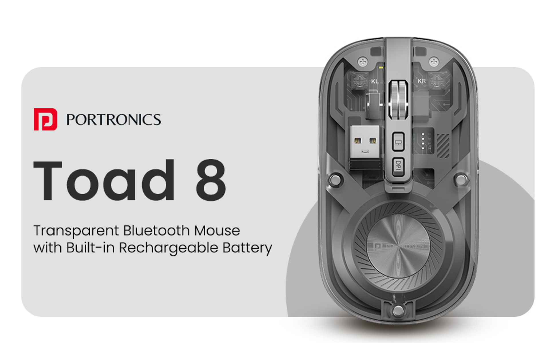 Buy Portronics Toad 8 Transparent Wireless Bluetooth Mouse with ...